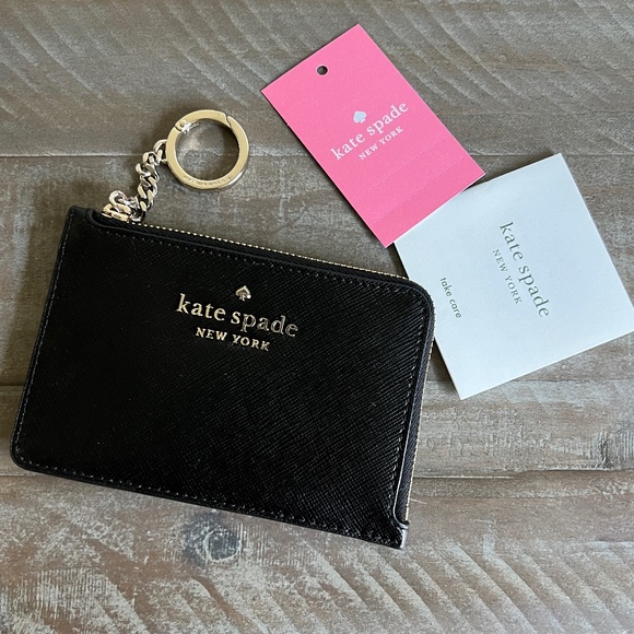 kate spade | Bags | New Kate Spade Staci L Zip Card Holder Black | Poshmark
